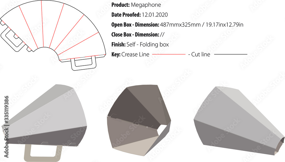 Megaphone structural design die cut vector Stock Vector | Adobe Stock