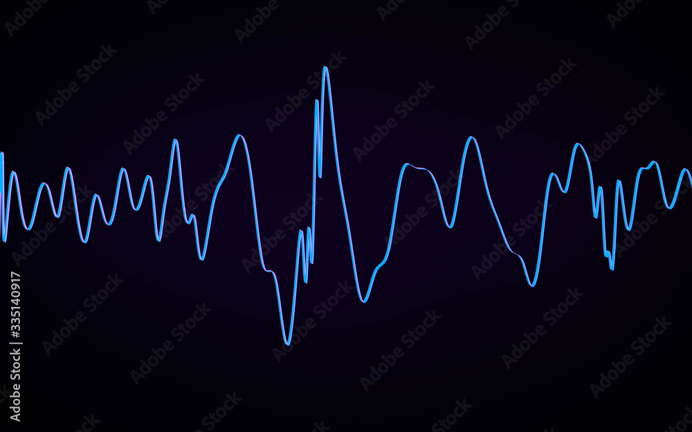 abstract blue sound wave digital background visualization light on dark ...