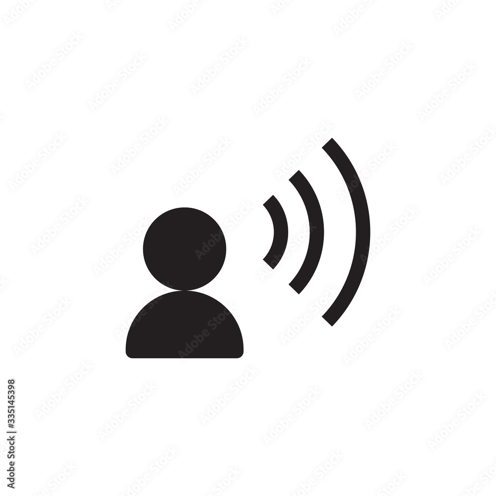 Talk vector icon sign symbol. Talking icon. Voice command with sound ...