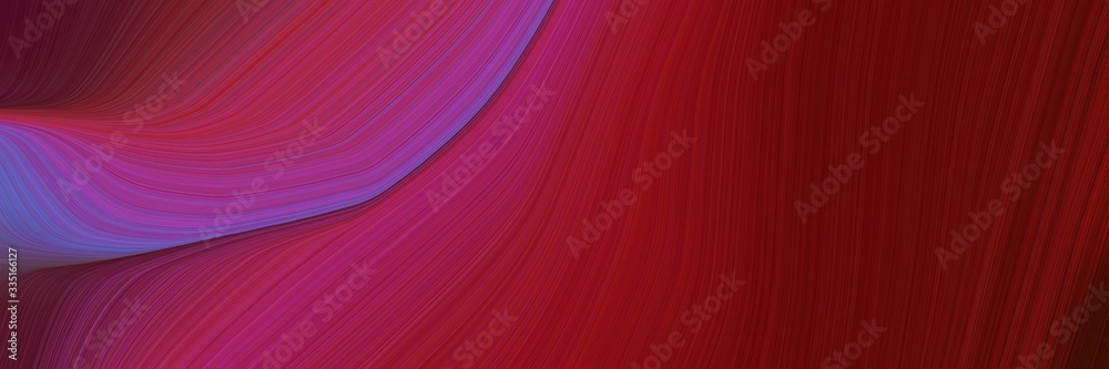 abstract flowing designed horizontal header with dark red, moderate ...
