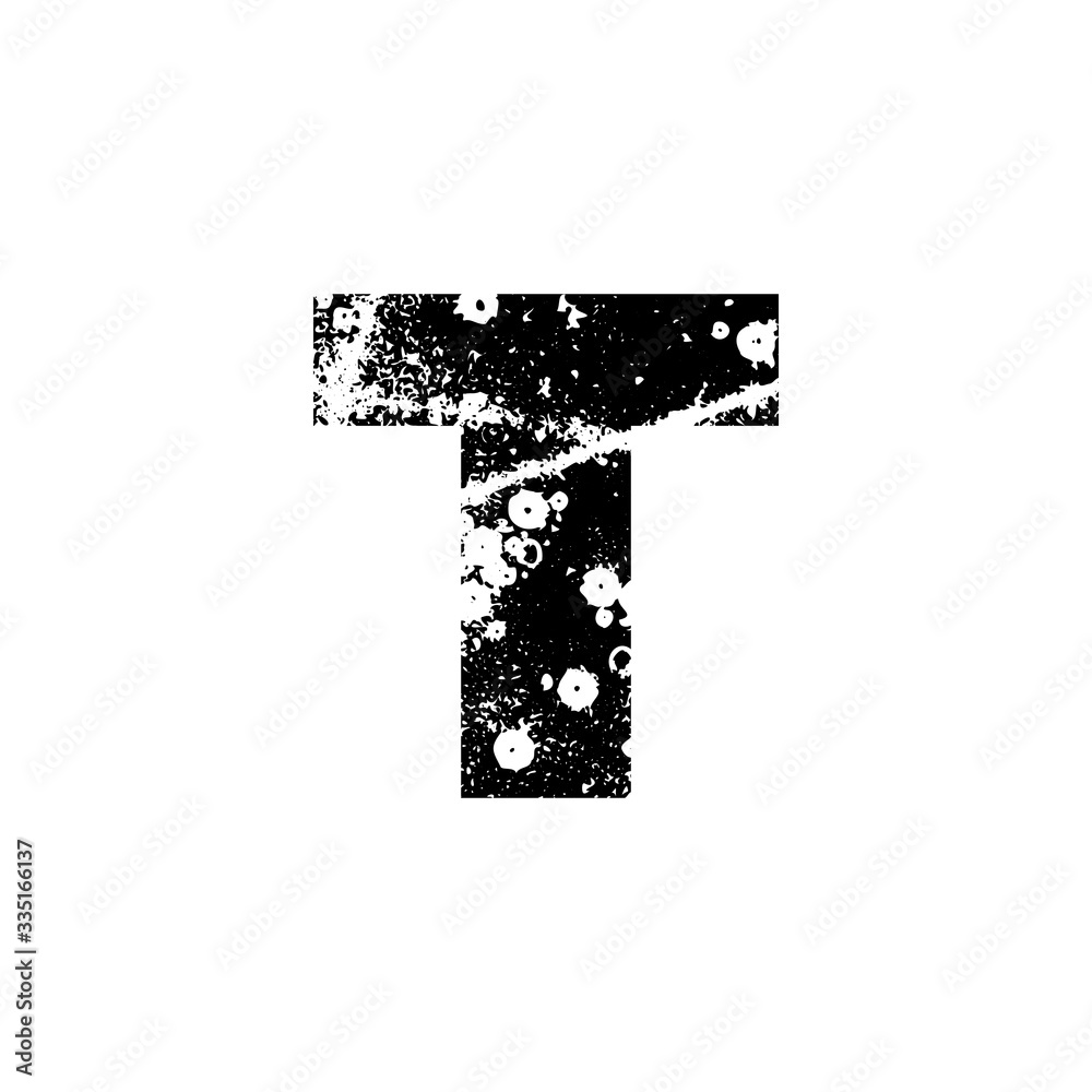 Painted letter T. Grunge alphabet font. Abstract handmade sans serif ...