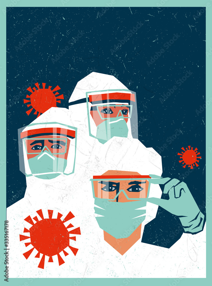 Medical staff wearing PPE, personal protective equipment to care for ...