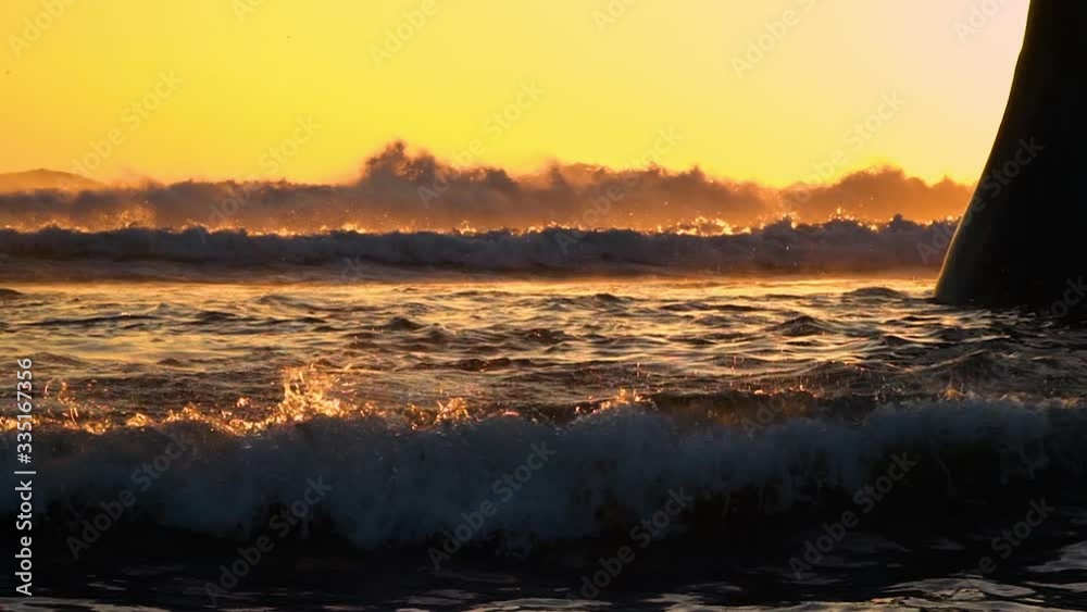 Sunrise at the giant hand at Homigot Beach, Pohang, South Korea Stock ...