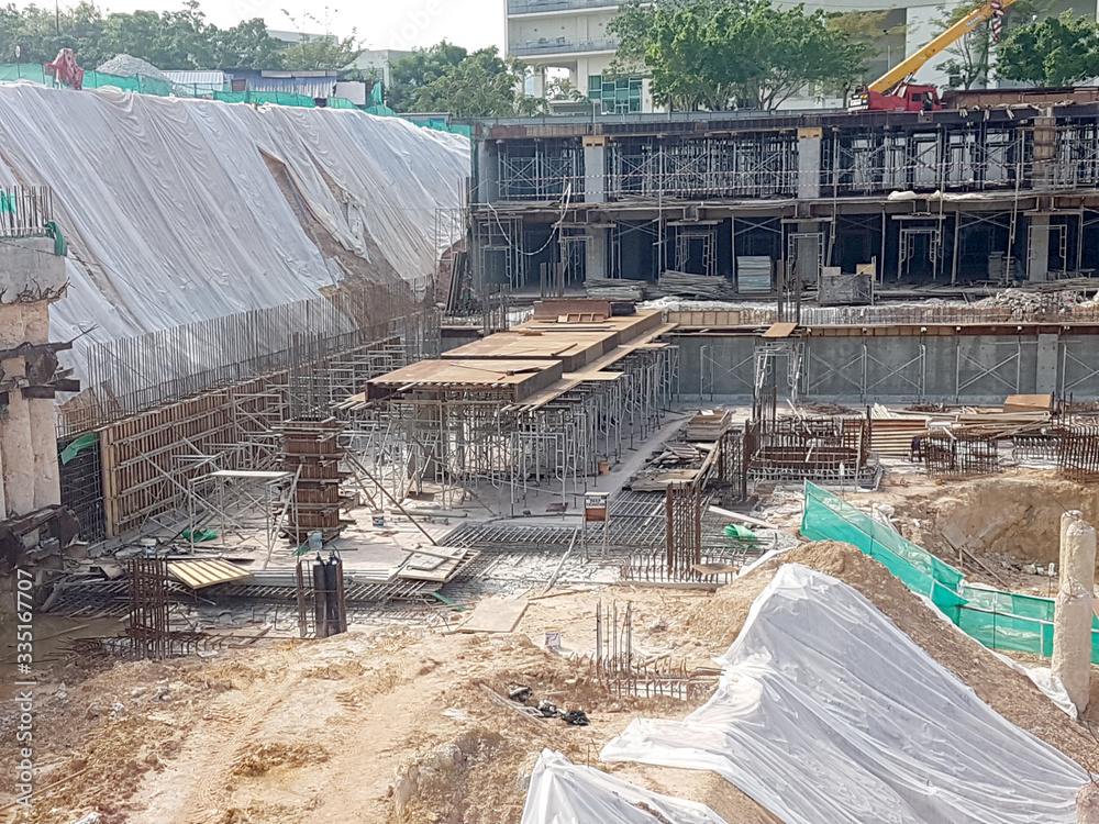 Building substructure and super-structure under construction using the ...