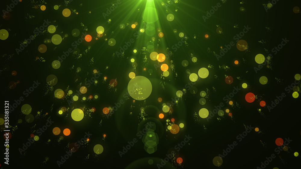 Abstract Green Magic Fairy Journey Illustration With Circles Glitter ...