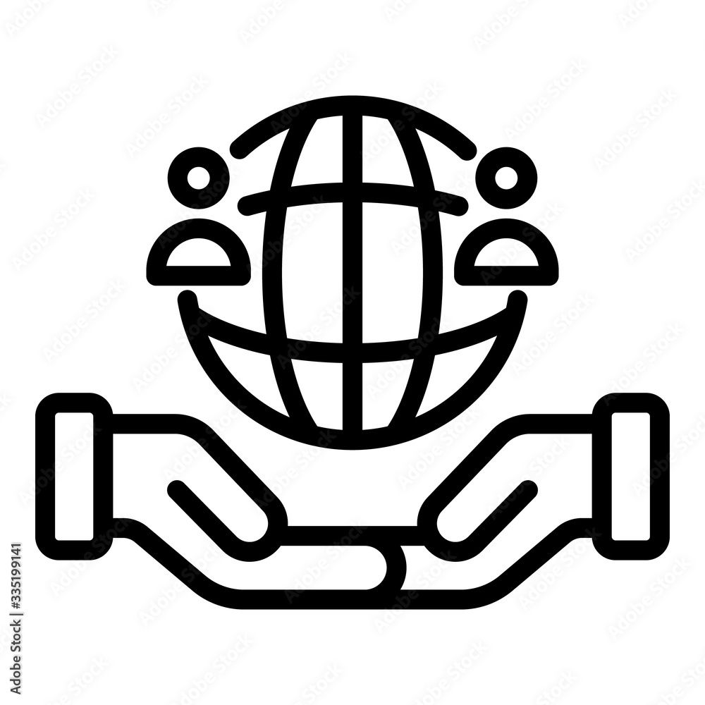 Stop global racism icon. Outline stop global racism vector icon for web ...