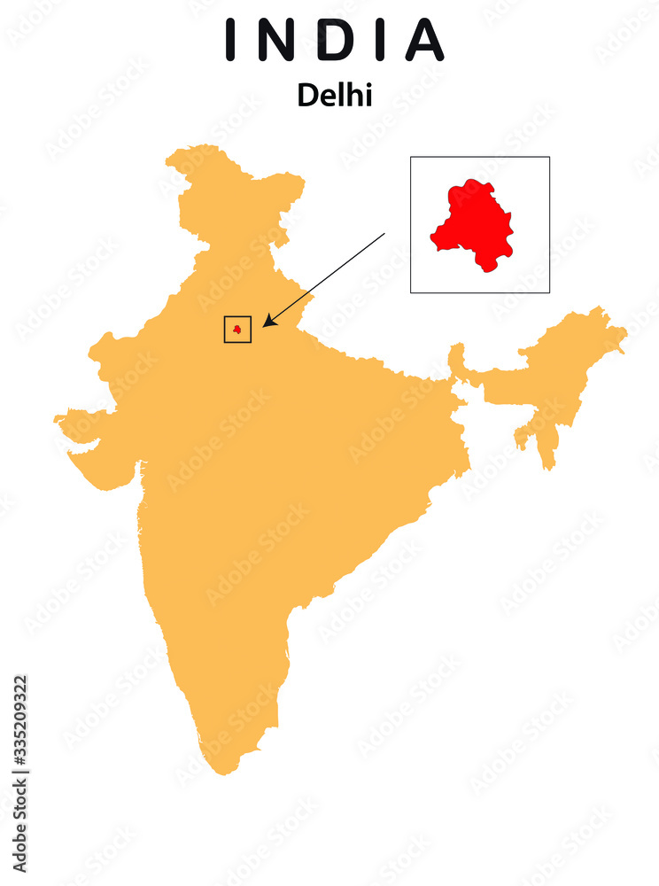 Delhi map. vector illustration of Delhi map Stock Vector | Adobe Stock