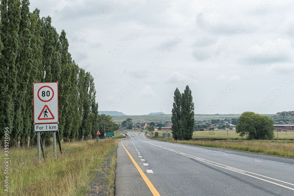 N5 road landscape with road signs at Paul Roux Stock Photo | Adobe Stock