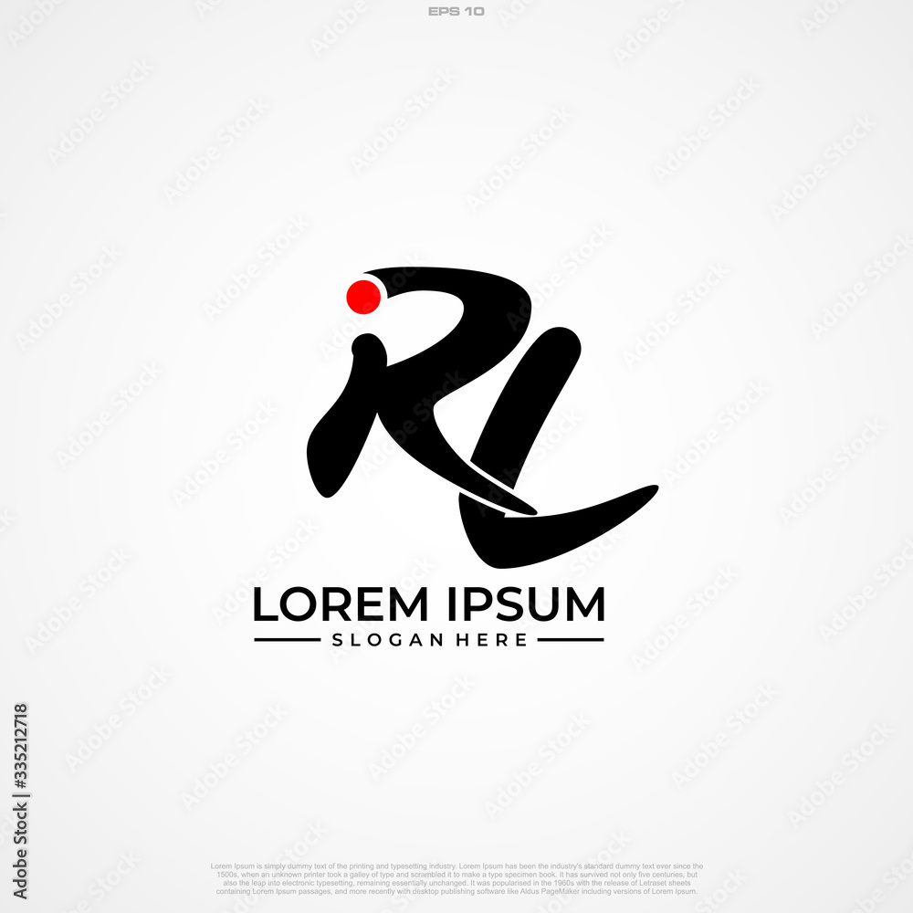 Initial Letter Logo RL Handwriting Logo template. Stock Vector | Adobe ...