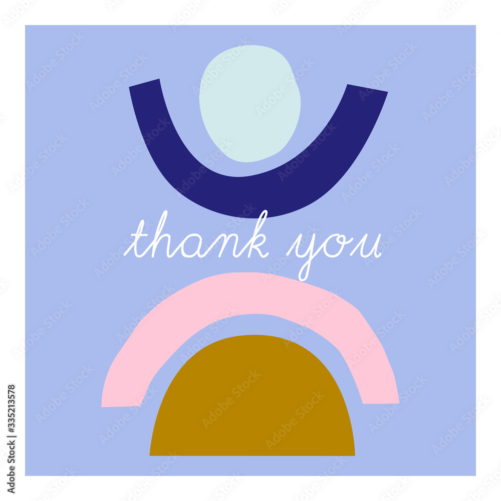 Thank You - beautiful vector greeting card. Abstract modern design with ...
