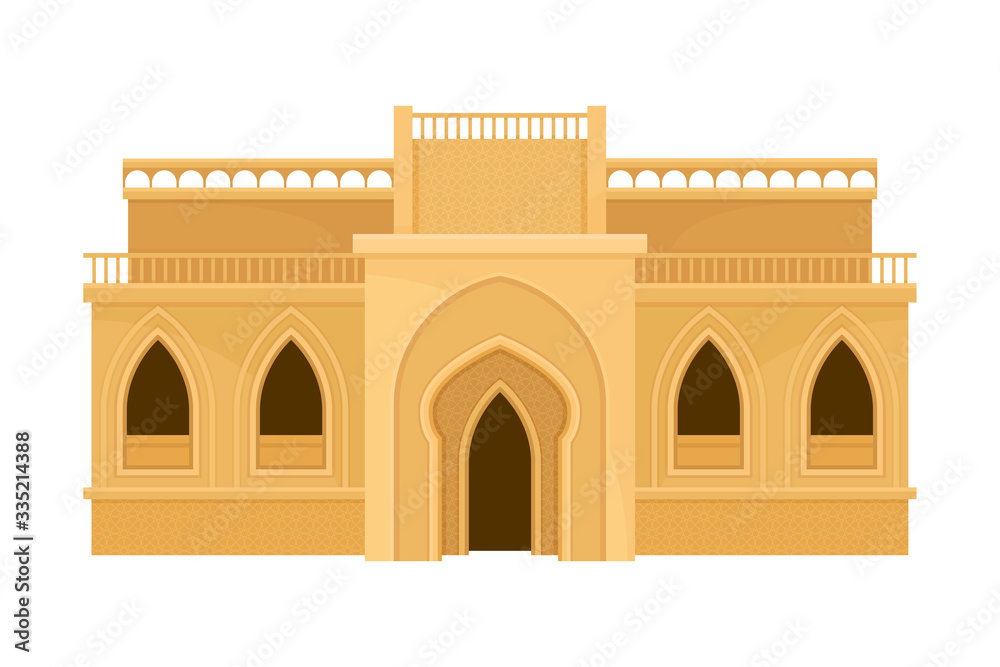 Islamic Architecture with Pointed Arches and Geometric Patterned ...