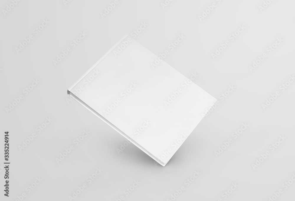 Mockup of a white book standing on a corner, front view, isolated on ...