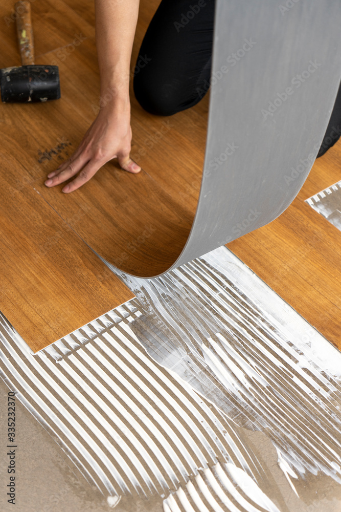 vinyl sheet laying over trowel glue thickness floor to installing vinyl ...