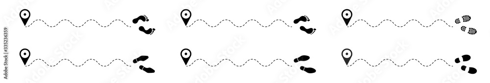 Vektorová grafika „Trajectory of movement. The direction of movement of ...