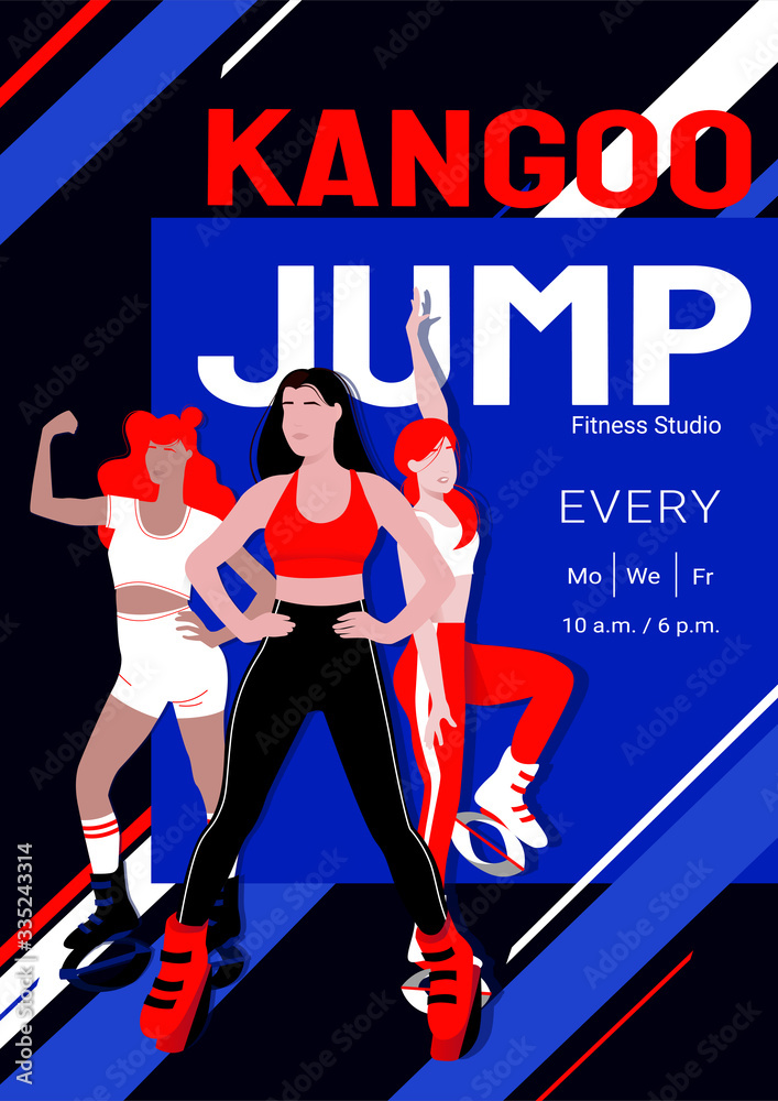 Kangoo jump high intensity interval training class advertisement poster ...