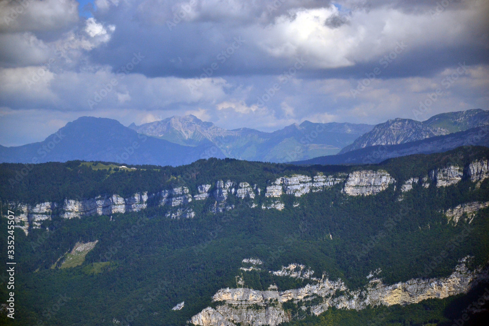 Ranges of mountains in the french Alps, view from the Epine mountain ...
