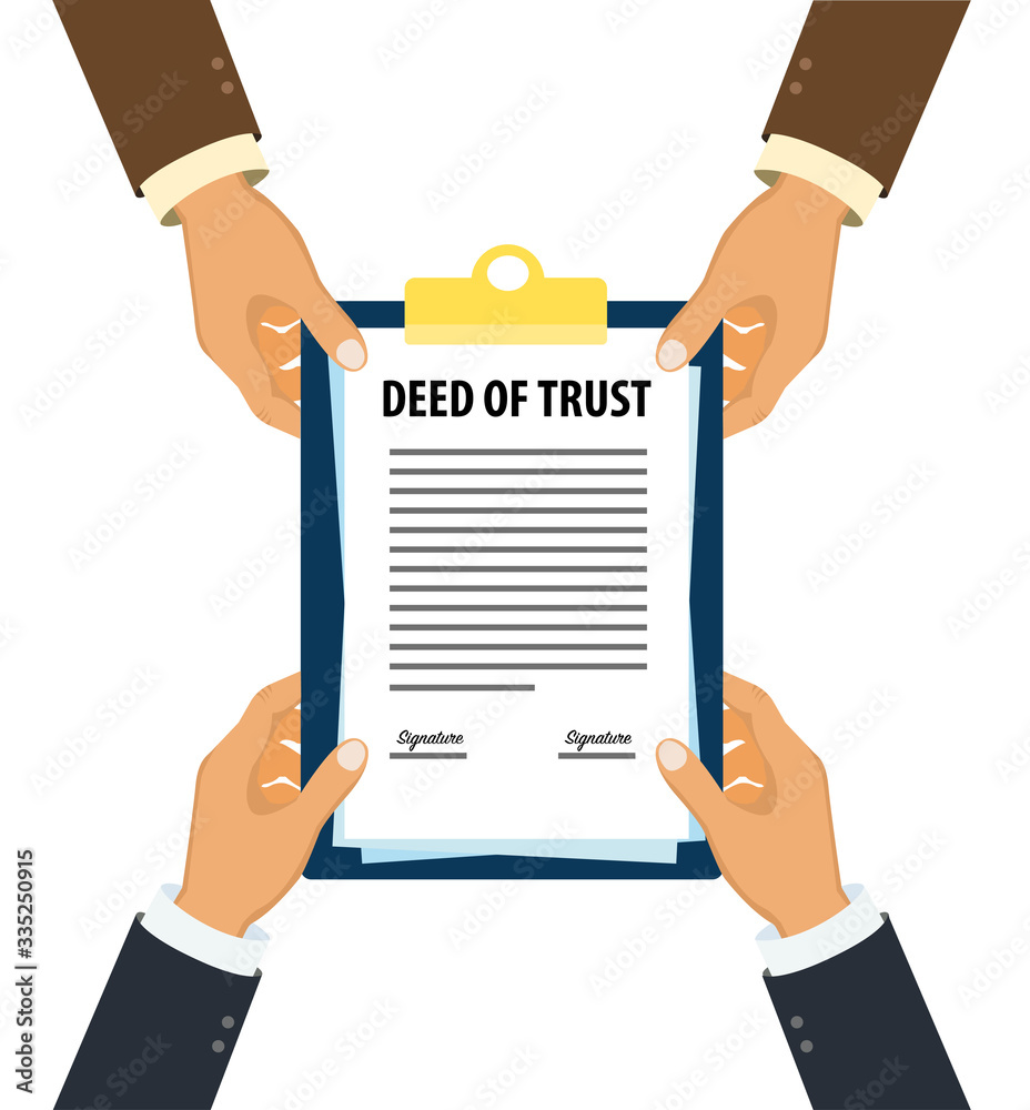 Executive handing over deed of trust document Stock Vector | Adobe Stock
