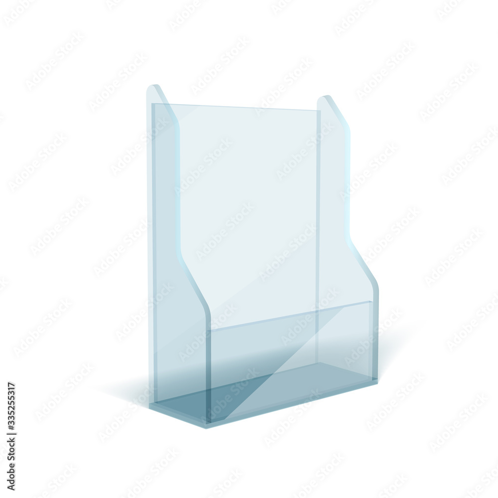Blank Flyer Glass Or Plastic Transparent Stand Stock Vector | Adobe Stock