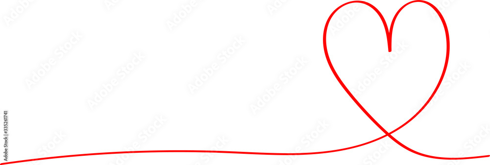 Red heart - outline drawing for an emblem or logo. Template for ...