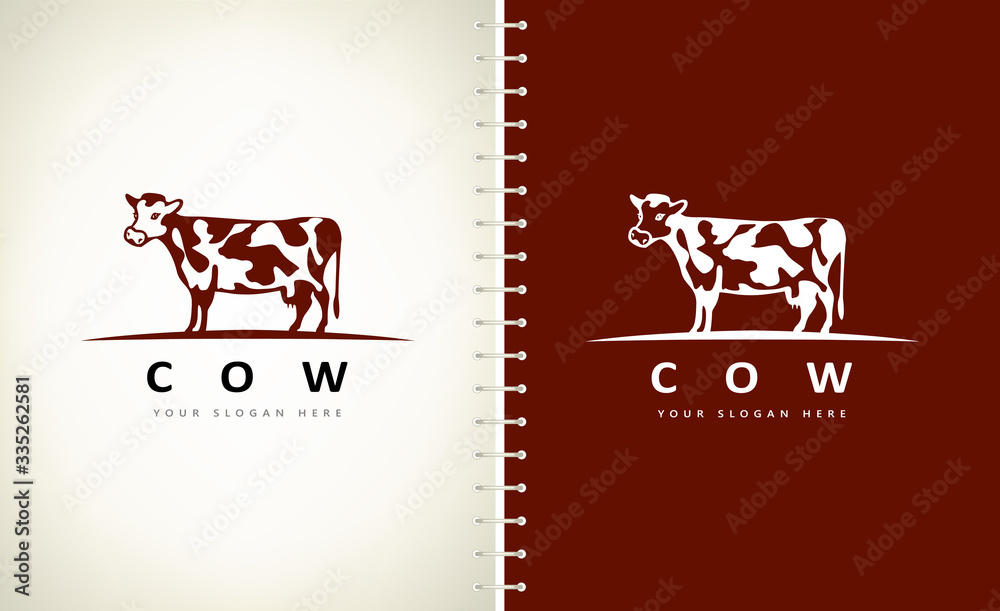 Cow logo vector. Animal design. Cattle logo. Stock Vector | Adobe Stock