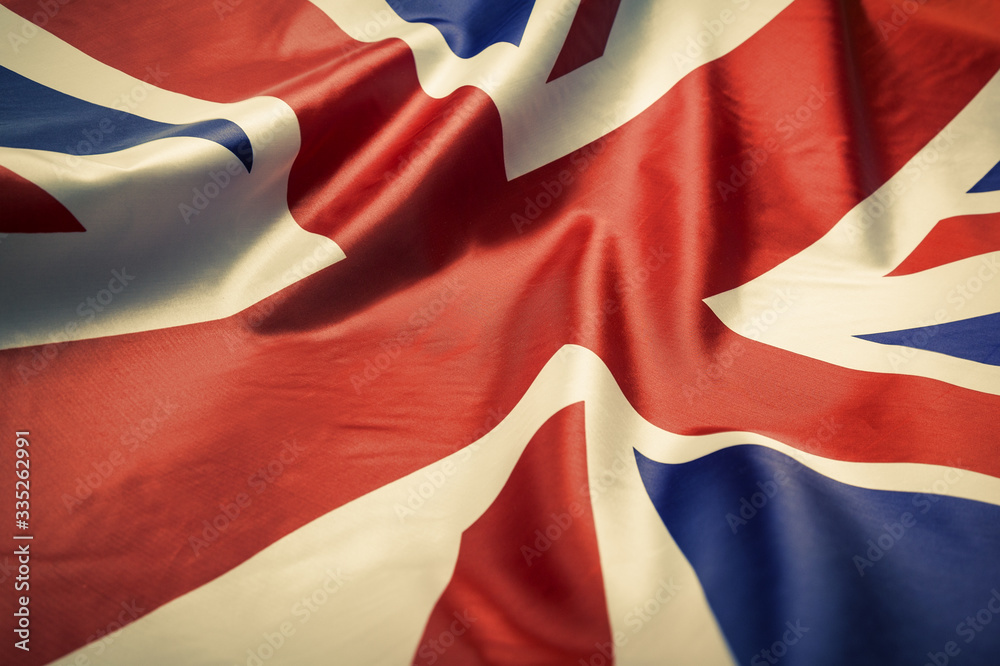 British flag closeup. A symbol of democracy and justice. Uk. Stock ...