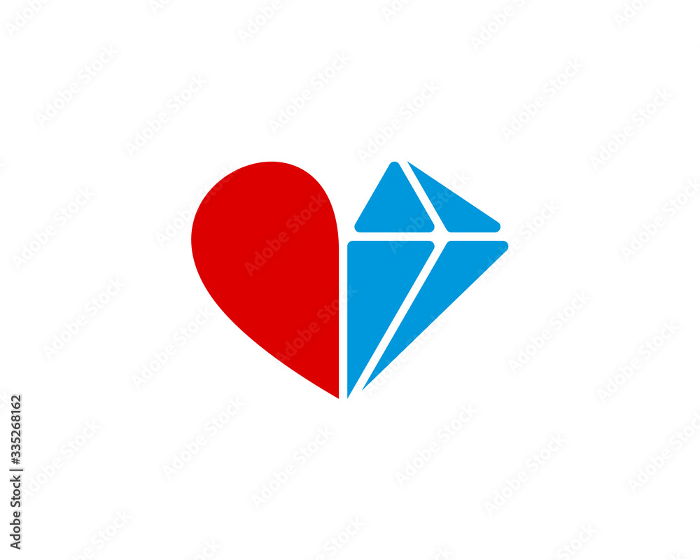 Love Diamond logo design vector template, Creative Diamond logo concept ...