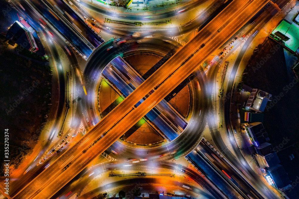 Traffic Circle Rama 5 Road of Expressway top view at Thailand. Stock ...