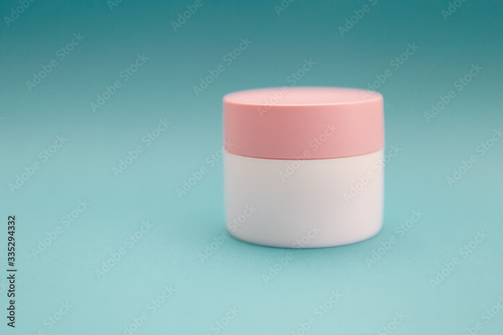 Face cream pot. Realistic packaging mockup template. Isolated. Soft ...