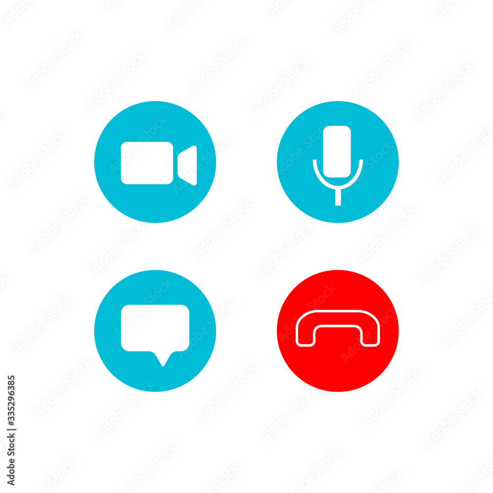 Video call icons set Stock Vector | Adobe Stock