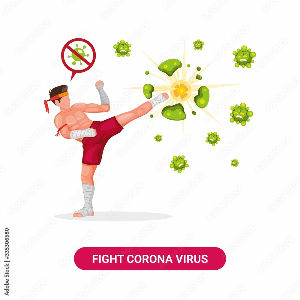 Muay Thai Fighter destroy Corona Virus, fight corona campaign with ...