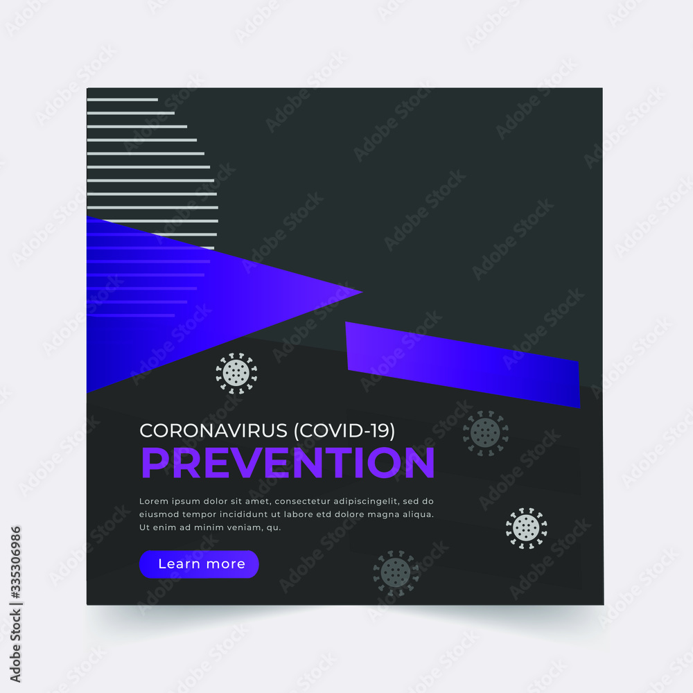 ocial Media banner for post for prevention people from virus worldwide ...