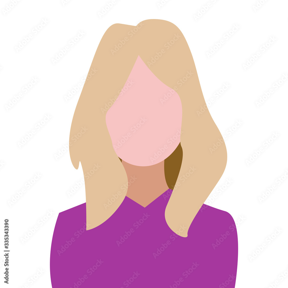 Avatar profile icon. Blond woman White background. Stock vector ...