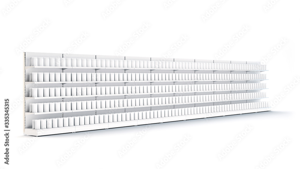 3D image of big Supermarket Shelving Showcase Displays with Shelves ...