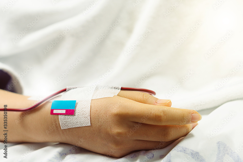 Coma patient on hopital bed take care by doctor nurse due to serious ...