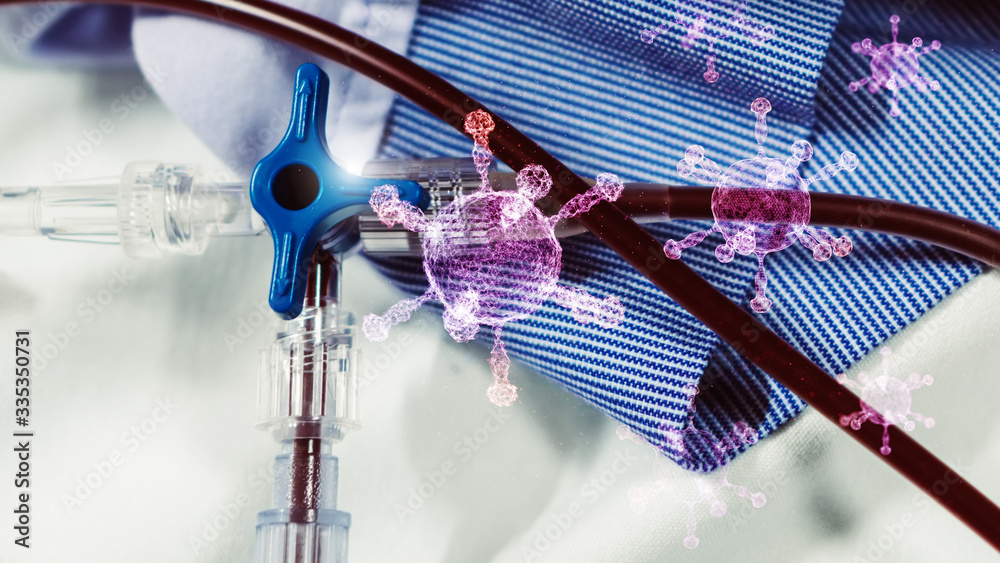 Coma patient on hopital bed take care by doctor nurse due to serious ...