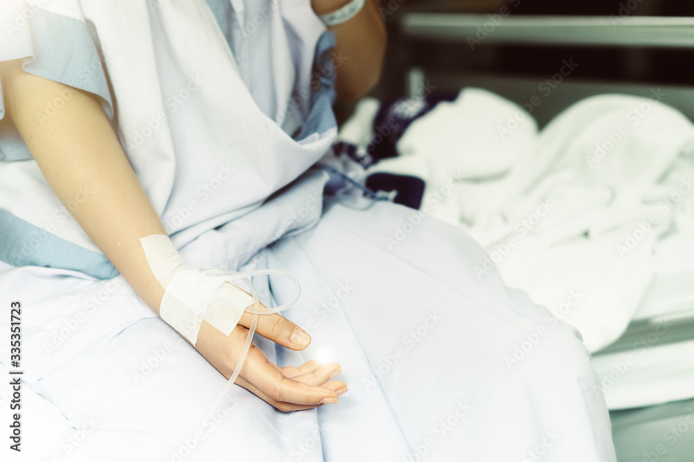 Coma patient on hopital bed take care by doctor nurse due to serious ...