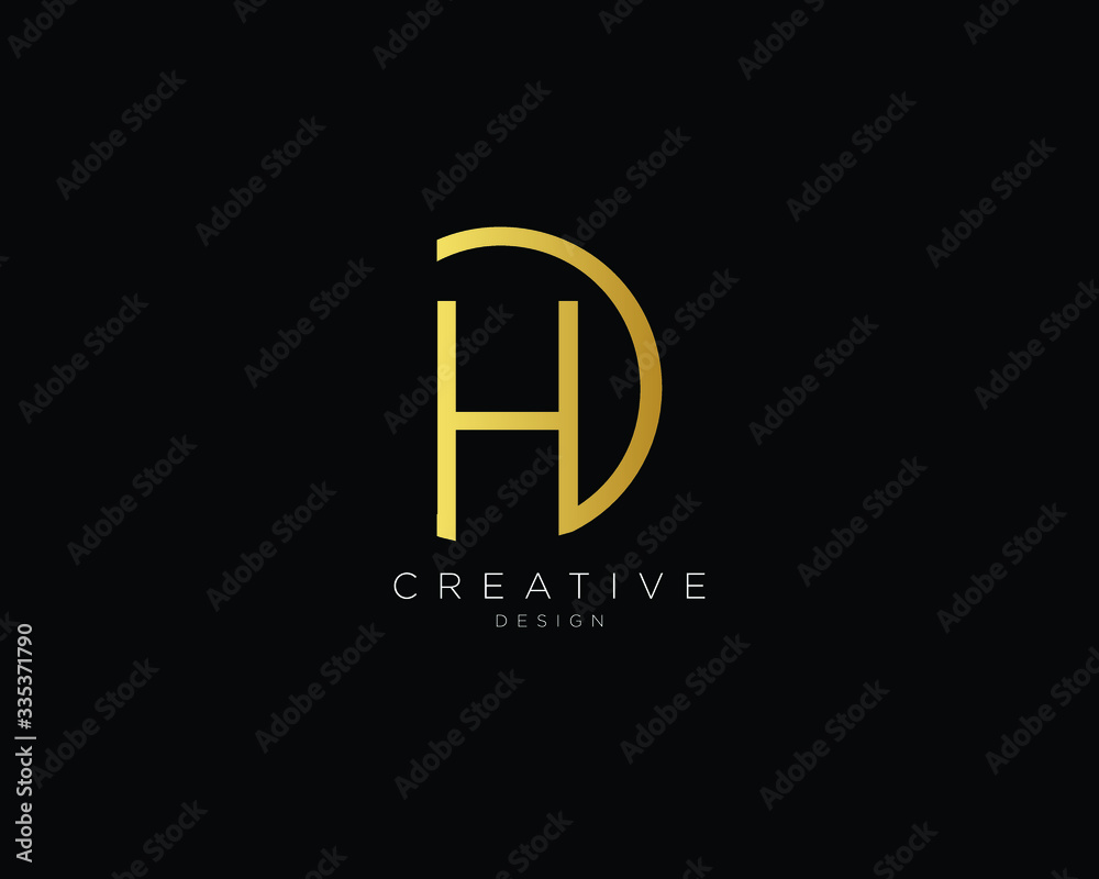 Letter HD Logo Design, Creative Minimal HD Monogram In Gold Color Stock ...