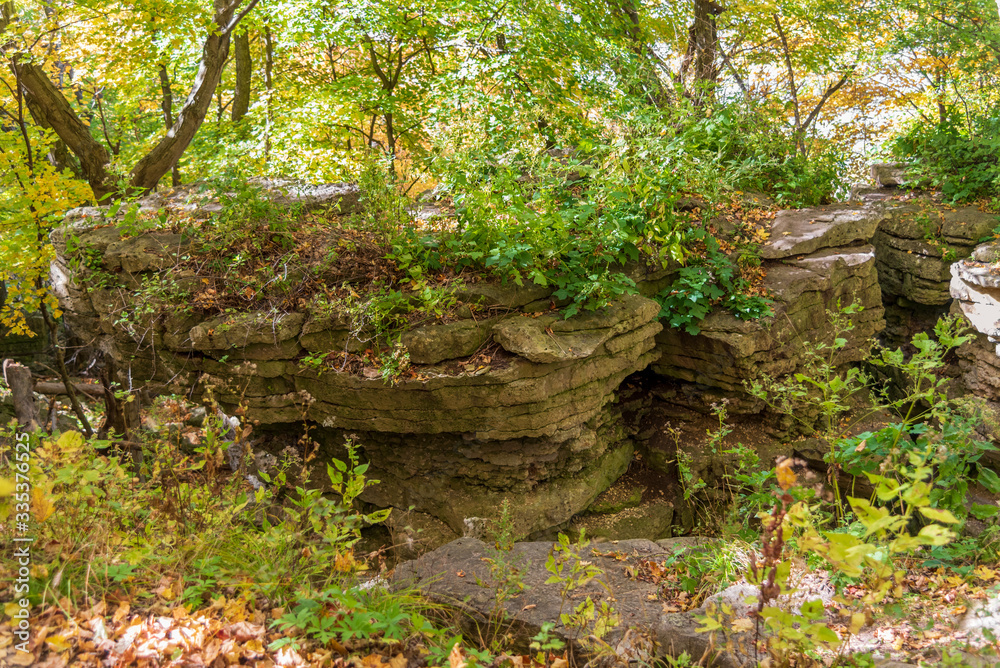 Niagara Escarpment in fall, overlooking Lake Winnebago, High Cliff ...