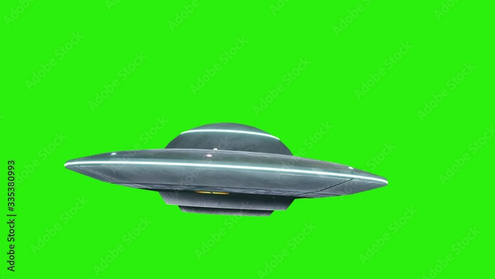 UFO Transition On Green Screen. UFO rotating Spacecraft with ...