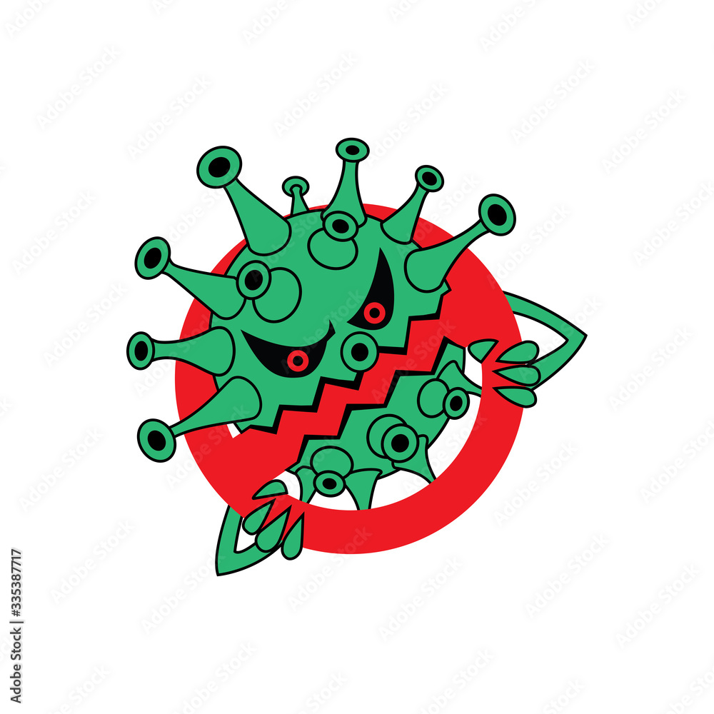 stop coronavirus, sign, pictogram, symbol, emblem, sticker, cartoon ...