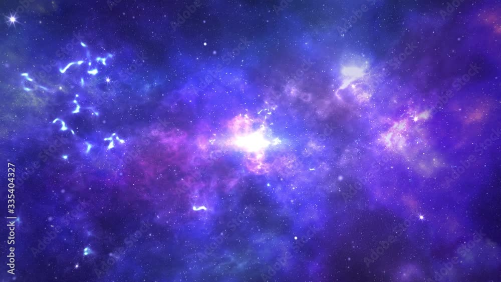 Sci-fi Flying in space galaxy stars and gas cloud. Universe Nebulas 4K ...