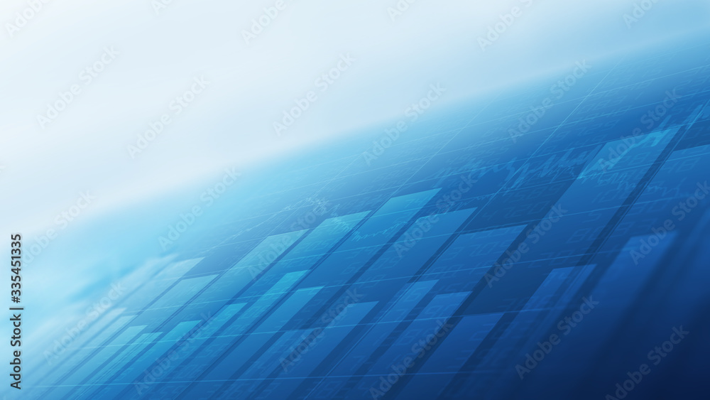 abstract financial bar chart with stock market graph on blue color ...