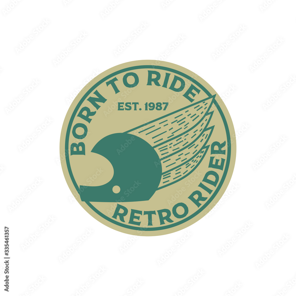 helmet retro with wing logo design Stock Vector | Adobe Stock