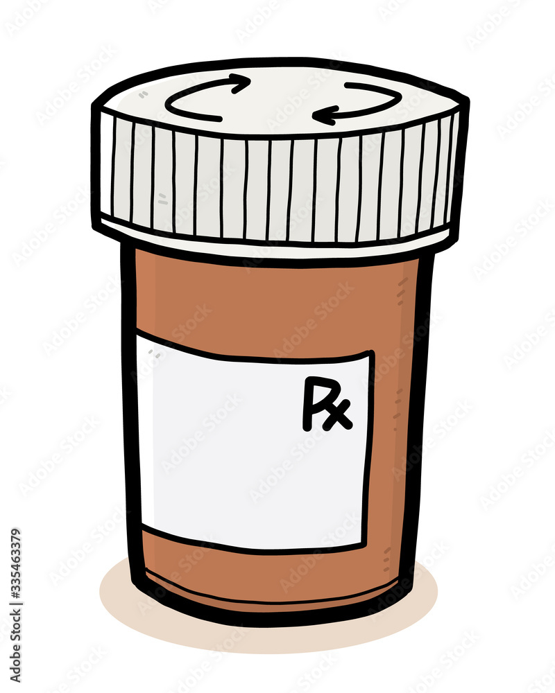Drug bottle / cartoon vector and illustration, hand drawn style ...