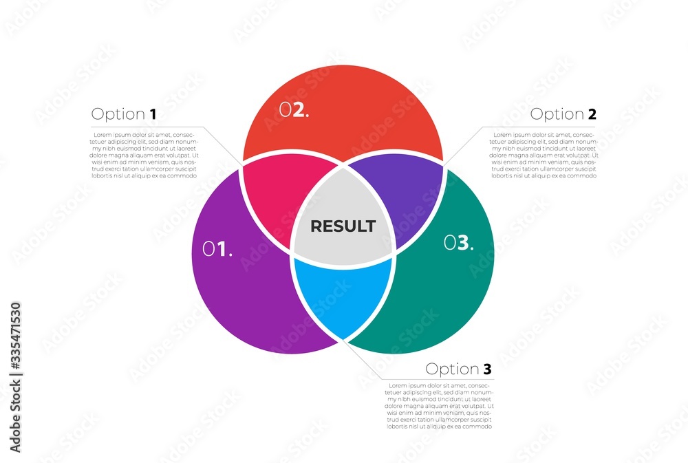 Venn diagram infographic template Stock Vector | Adobe Stock