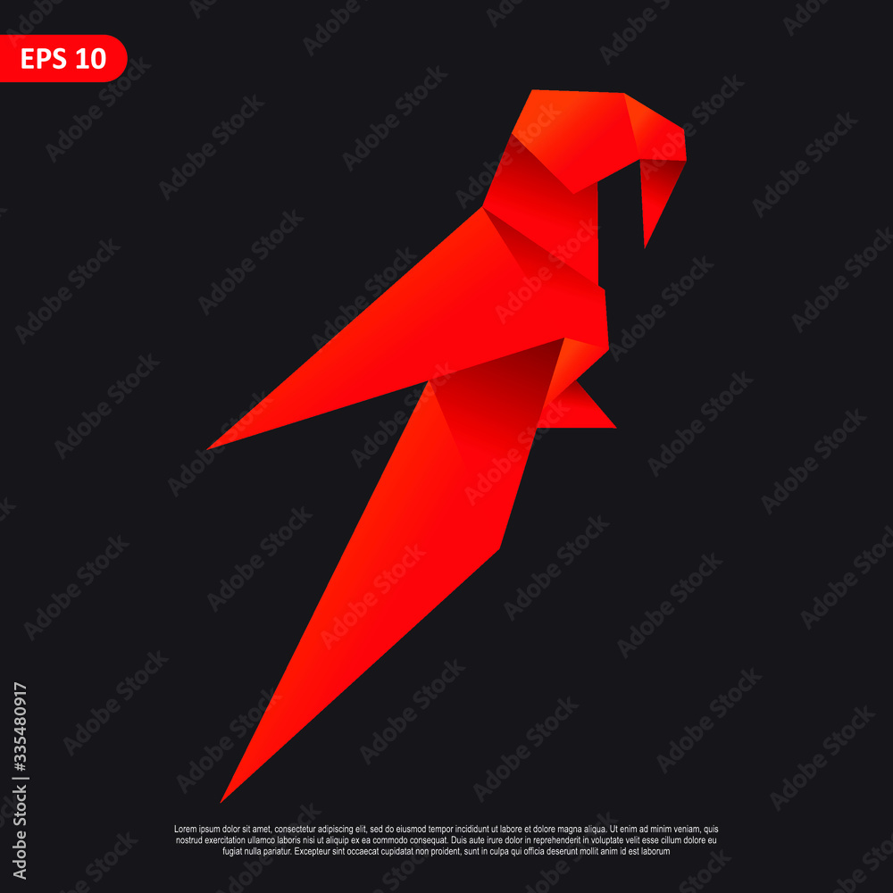 Geometric Animal design vector, combined red and little bit orange ...