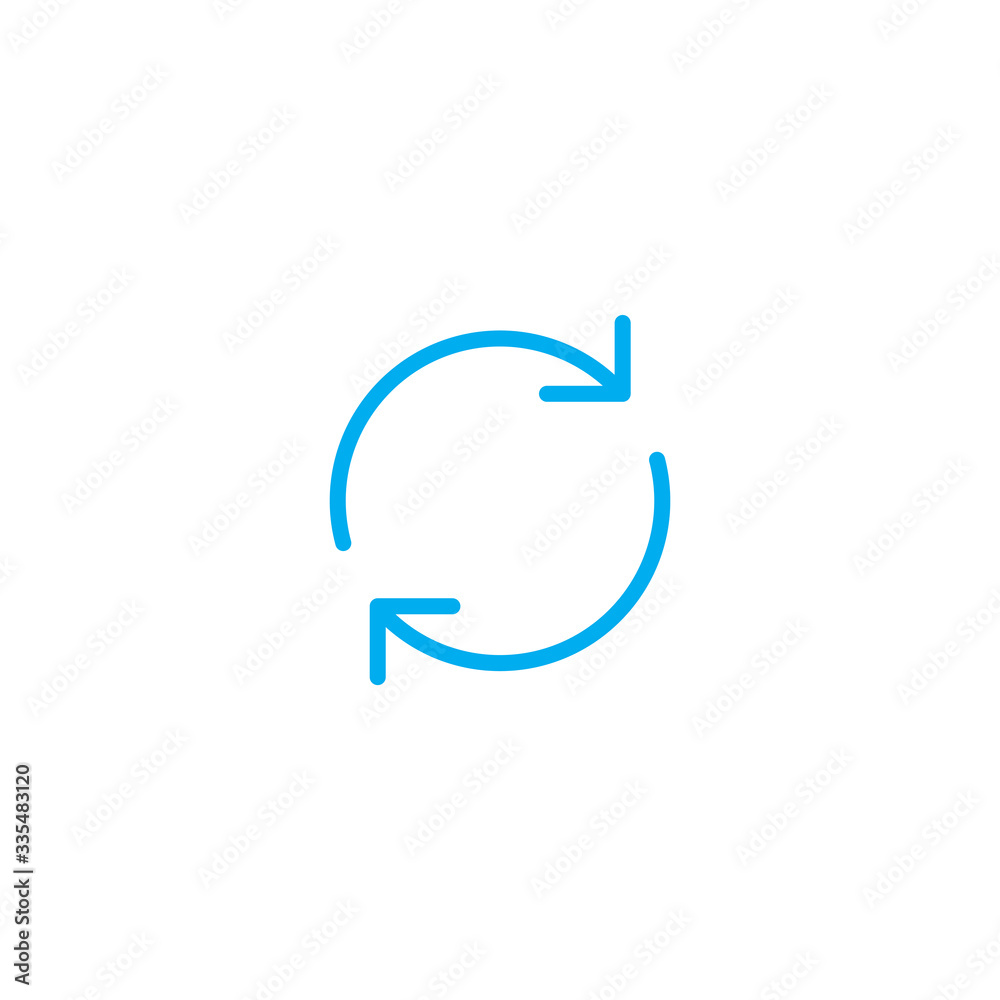 Circular Arrow Recycle Repeat Refresh Icon isolated on White Background ...