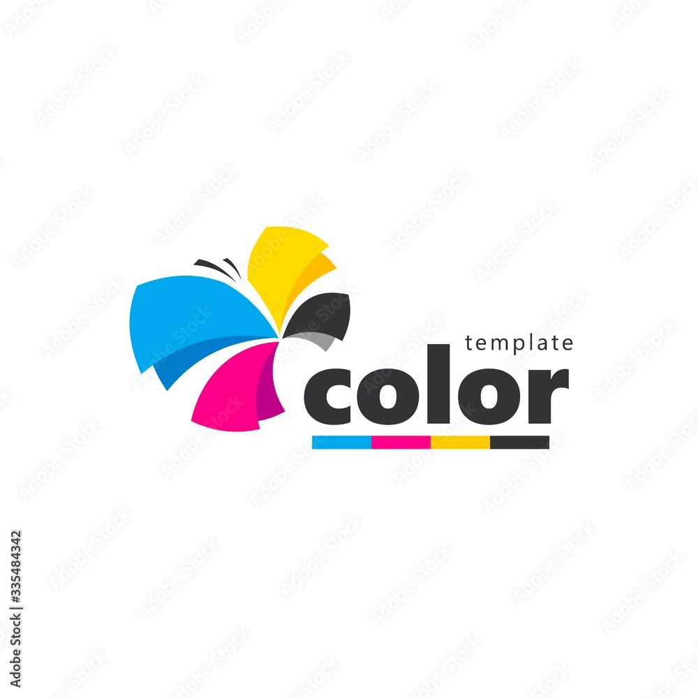 Color logo print cmyk abstract butterfly colorful flyer paper Stock ...