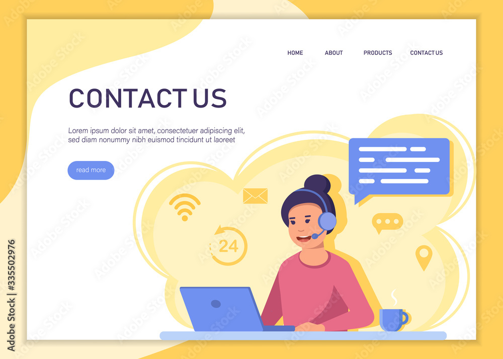 Customer support concept. Can use for web banner, infographics, hero ...