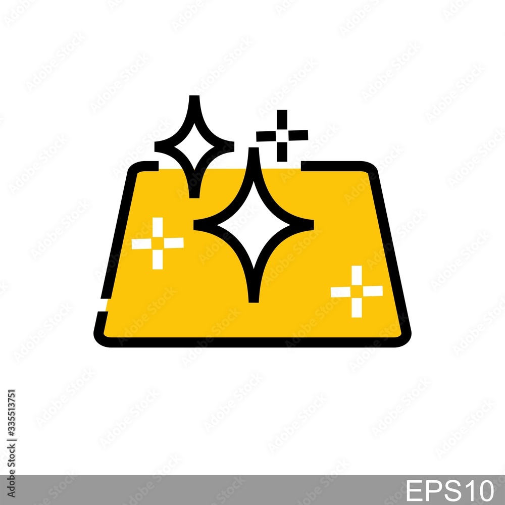 clean surface icon, easy cleaning, thin line symbol.vector illustration ...